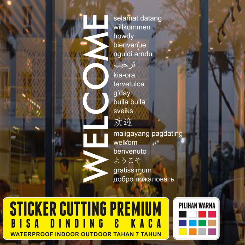Jual Stiker Kaca Cafe Welcome Cutting Sticker Dinding Kantor Toko ...
