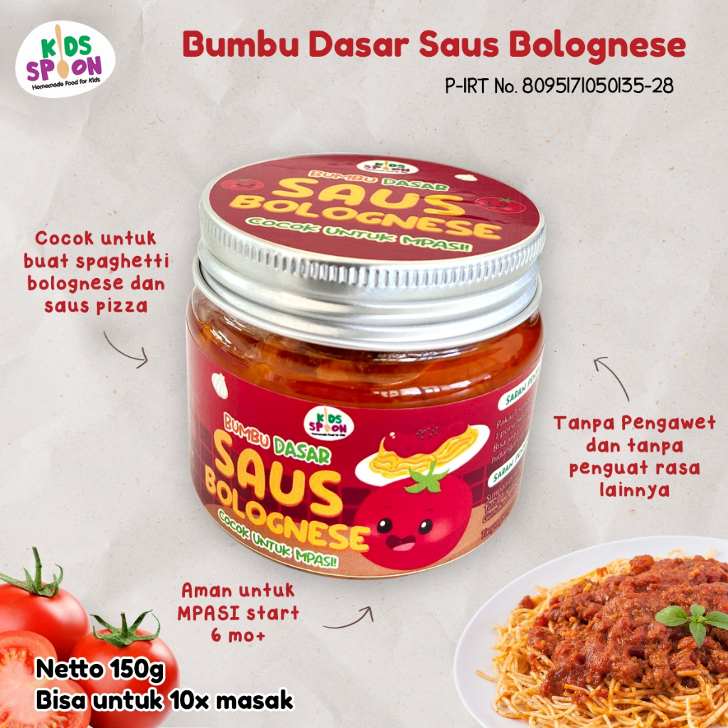 Jual Kids Spoon Bumbu Dasar Saus Bolognese 150g | Shopee Indonesia