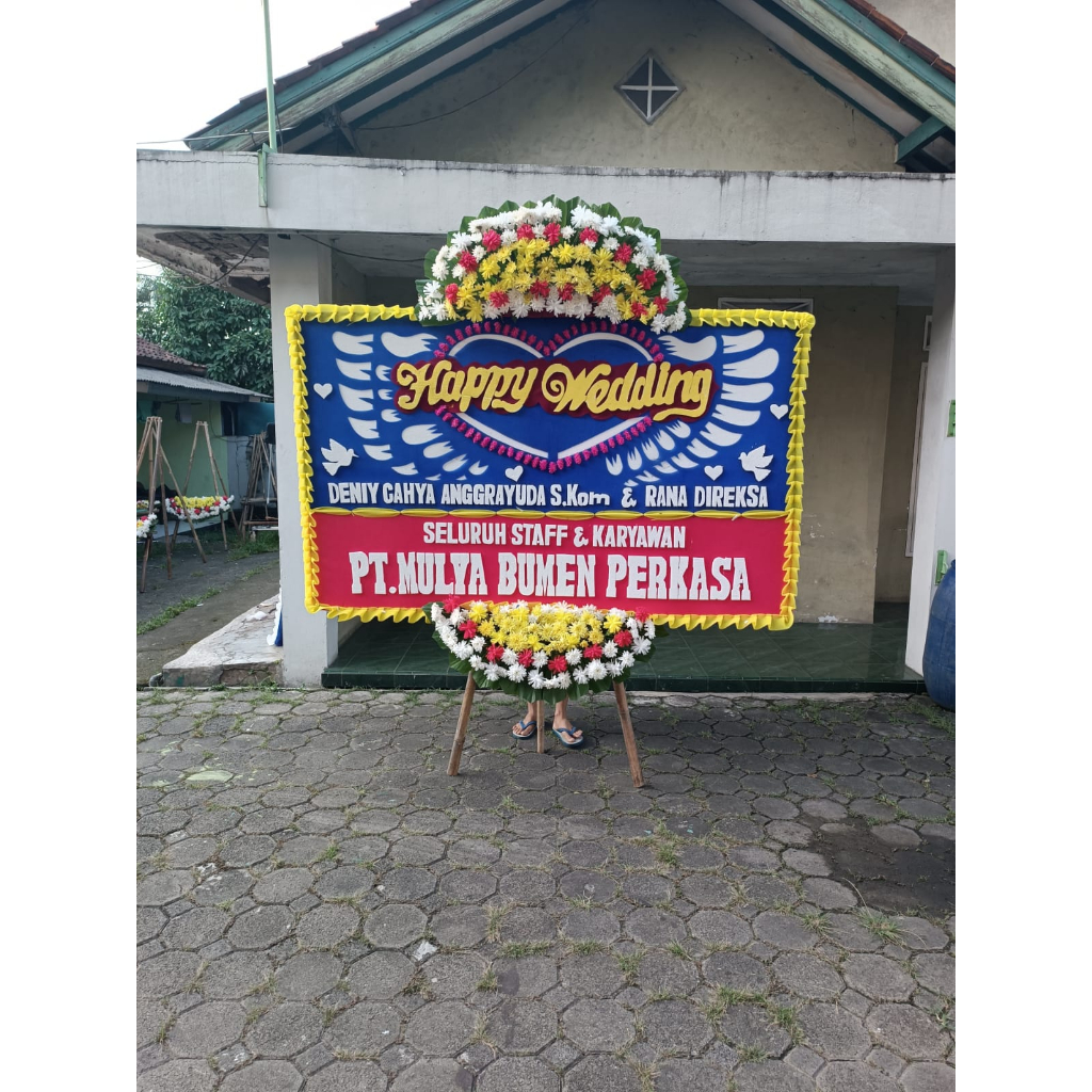 Jual karangan bunga happy wedding | Shopee Indonesia