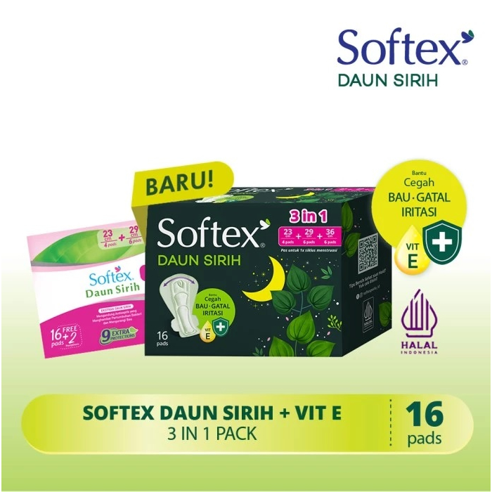 Jual Softex Daun Sirih 3 in 1 isi 16 Pads (Cek Deskripsi) | Shopee Indonesia
