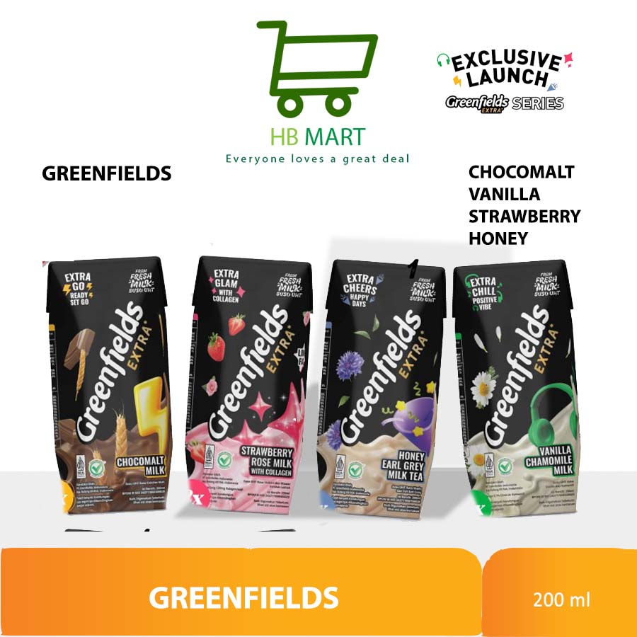 Jual GREENFIELDS EXCLUSIVE LAUNCH UHT Extra 200ml Mix Variant X 1 pcs ...