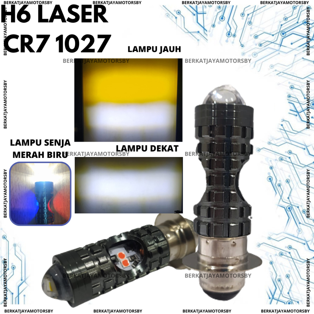 Jual LAMPU LED DEPAN MOTOR LUMINOS H6 LS2 LASER LED HI LOW DC DOUBLE COLOR WHITE YELLOW + LAMPU ...