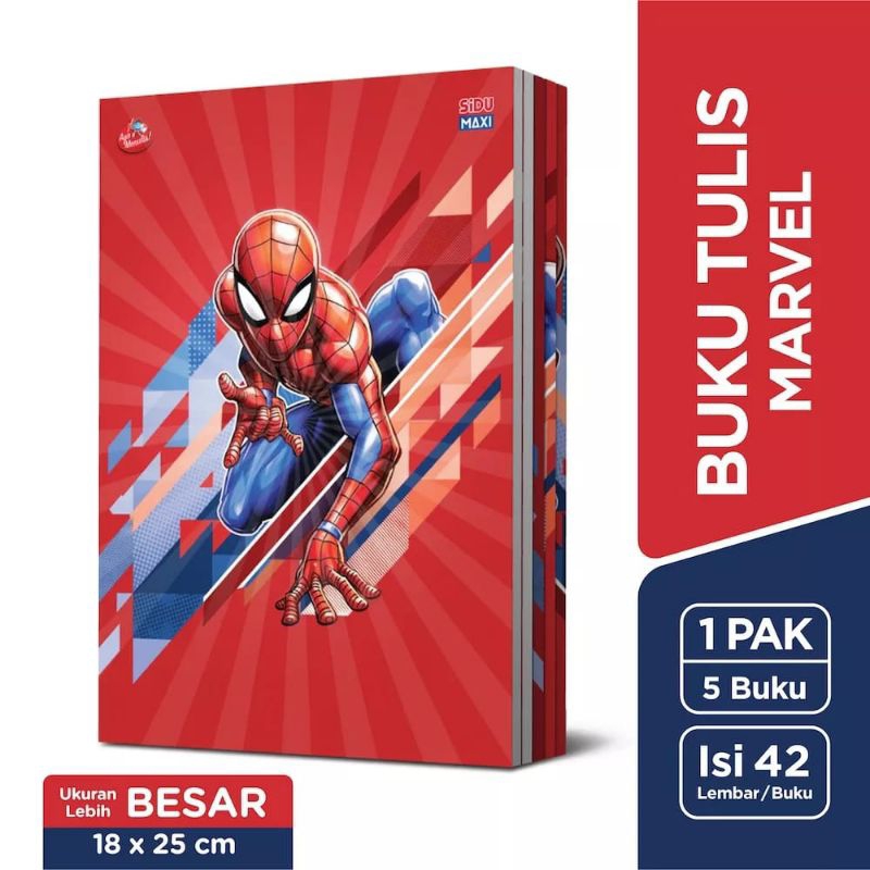 Jual Buku tulis Sidu MAXI MARVEL 42 lembar ( 1 pak isi 5 buku) | Shopee ...