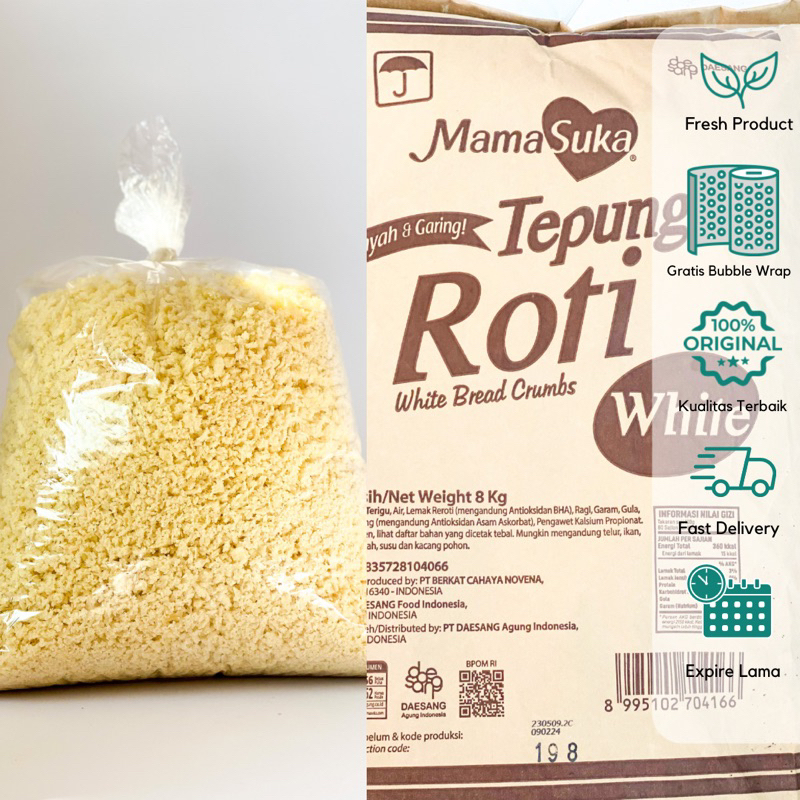 Jual Tepung Roti Putih Mamasuka / Bread Crumb White 250gr - 500gr ...