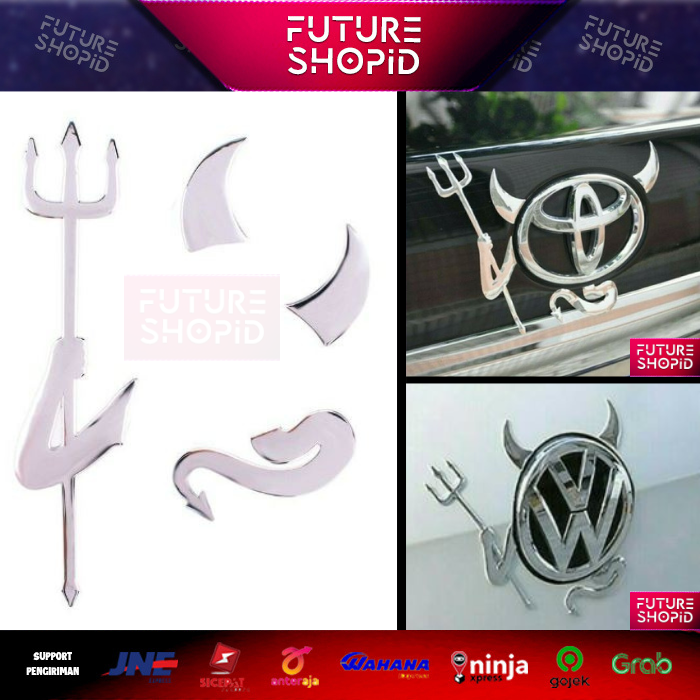 Jual Stiker Emblem Devil Mobil Logo 3D Sticker Silver Merk Tempelan ...