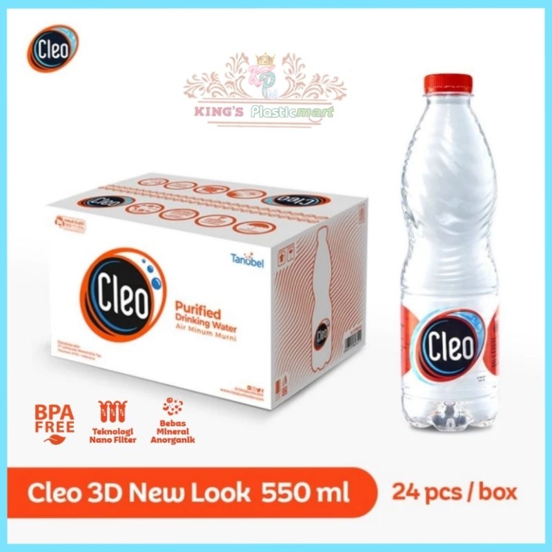 Jual Cleo Air Murni 3D New Look 550Ml (1 Dus = 24 Pcs) | Shopee Indonesia