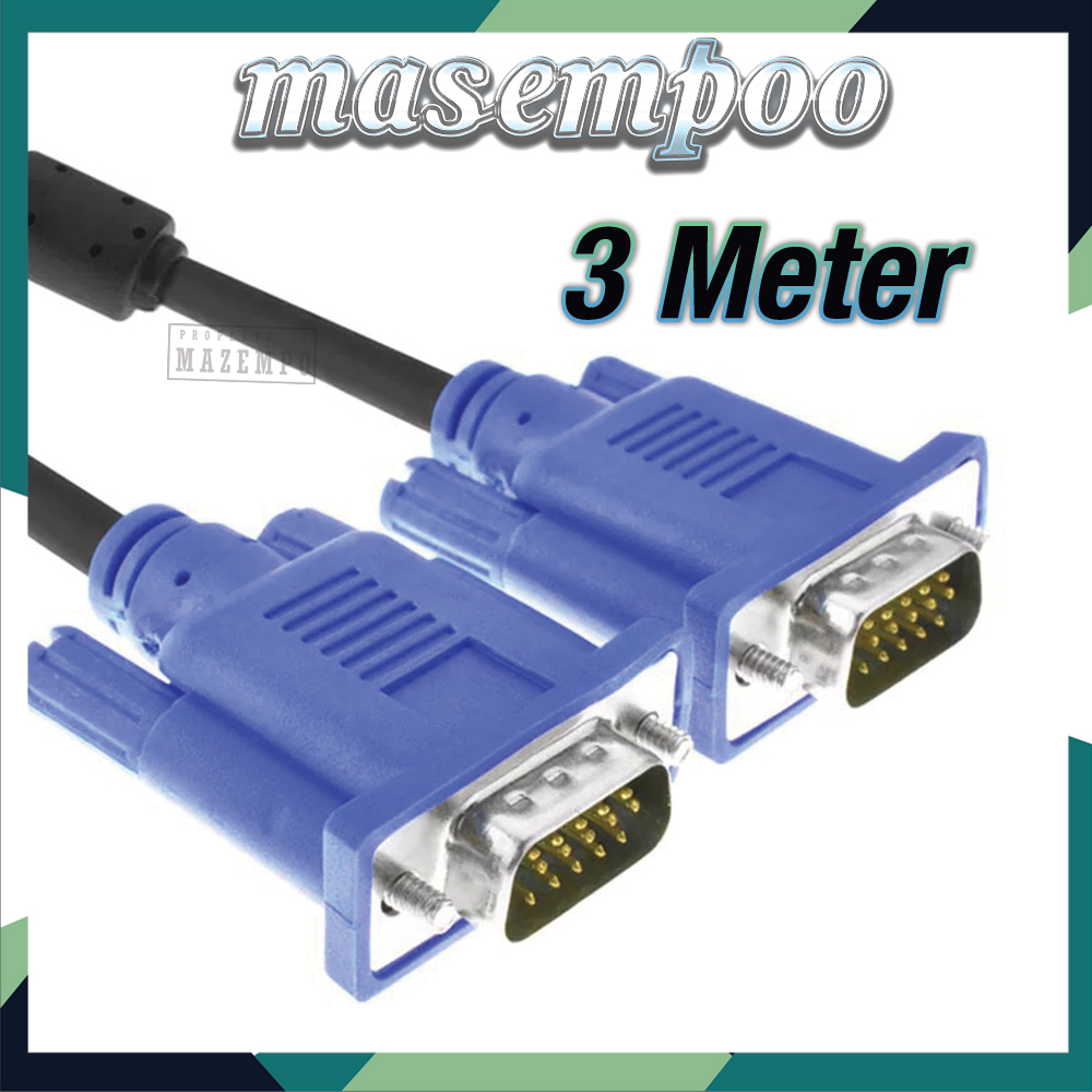 Jual KABEL VGA To VGA 3 Meter 5 M 10 Meter Male to Male | Shopee Indonesia
