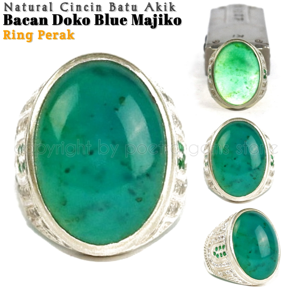 Jual Natural Cincin Batu Akik Bacan Doko Majiko Ring Perak Terbaru ...