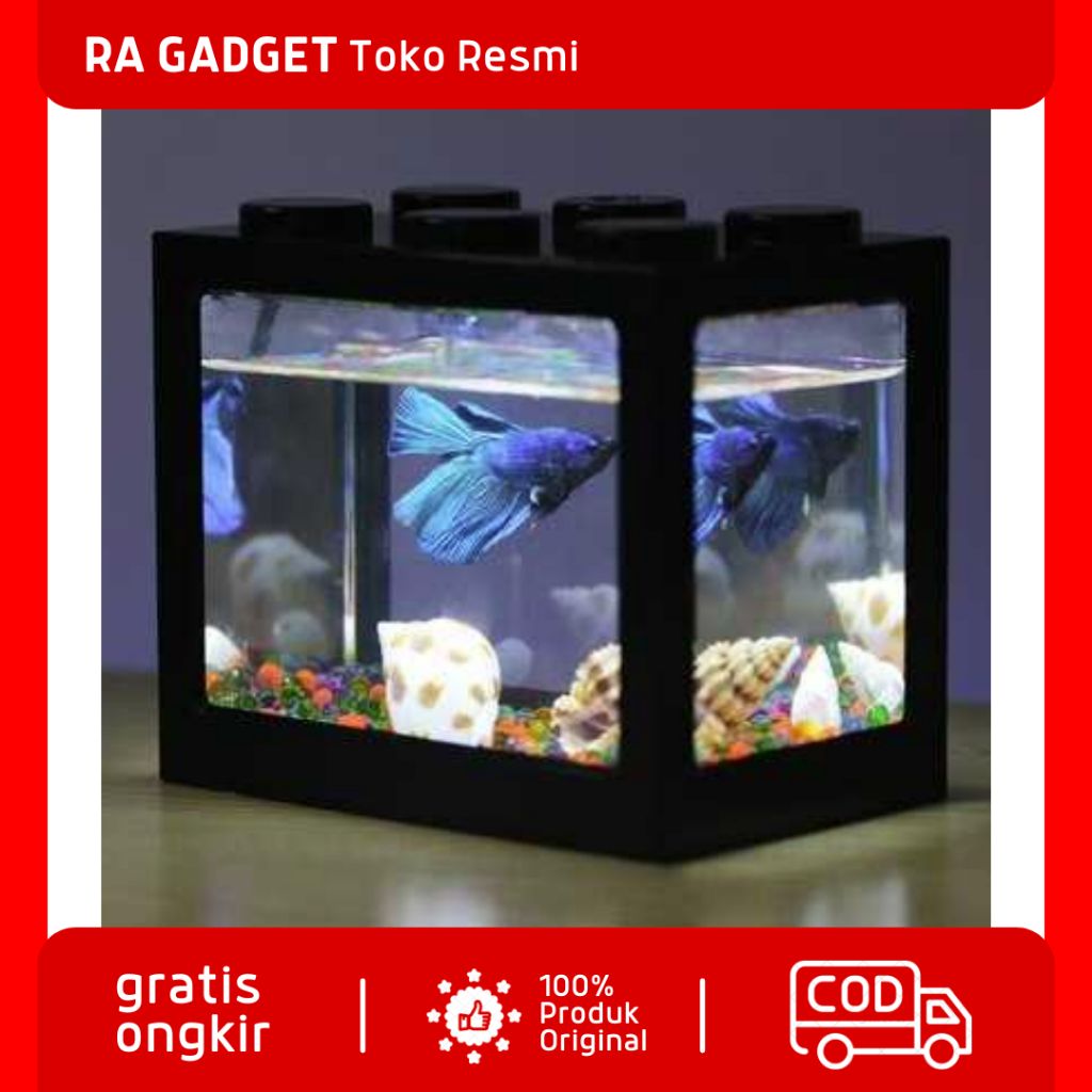 Jual Akuarium Mini Lego Block with Colorful LED / Aquarium Fish Tank ...