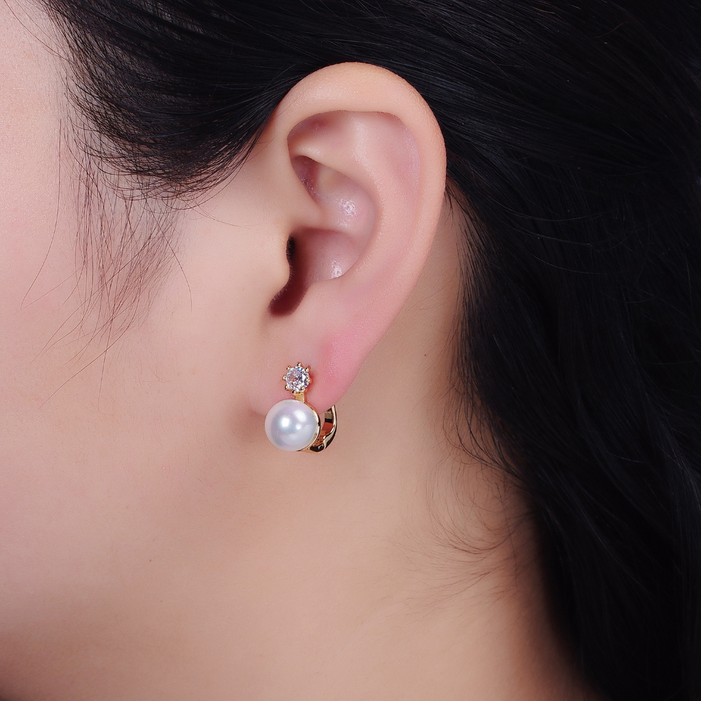 Jual Modan - Bridal Colorful Pearl Peacock or White English Lock Hoops ...