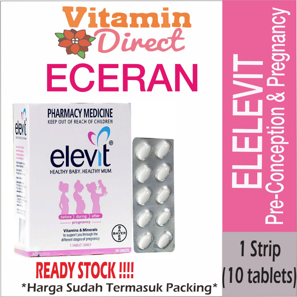 Jual ELEVIT 1 Strip isi 10 Tablet Vitamin Suplemen Pregnancy dan PROMIL ...