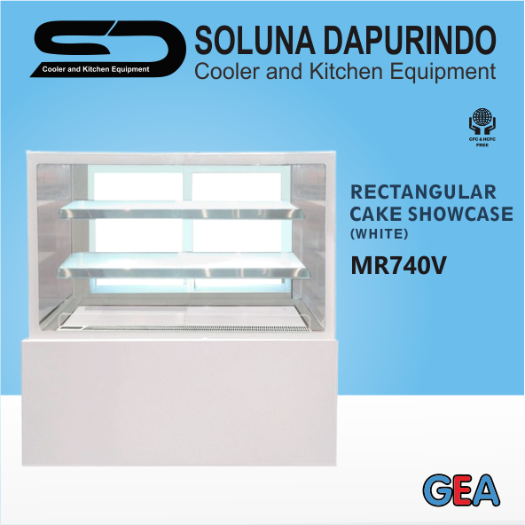 Jual GEA Rectangular Cake Showcase (White) MR740V / MR-740V / MR 740V | Shopee Indonesia