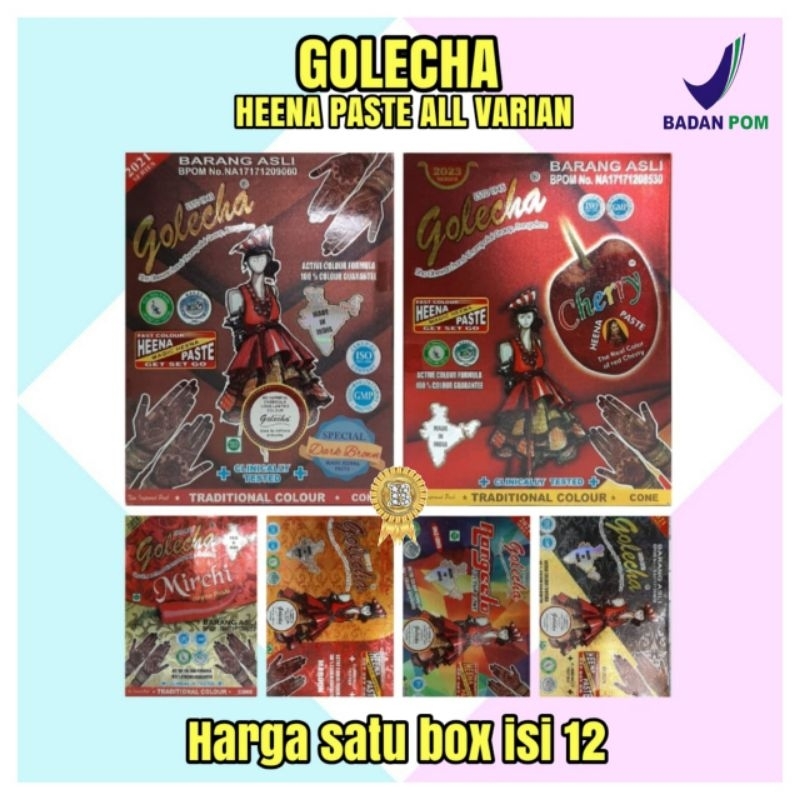 Jual Golecha Heena Paste Gold Series All Varian (harga/box) | Shopee ...