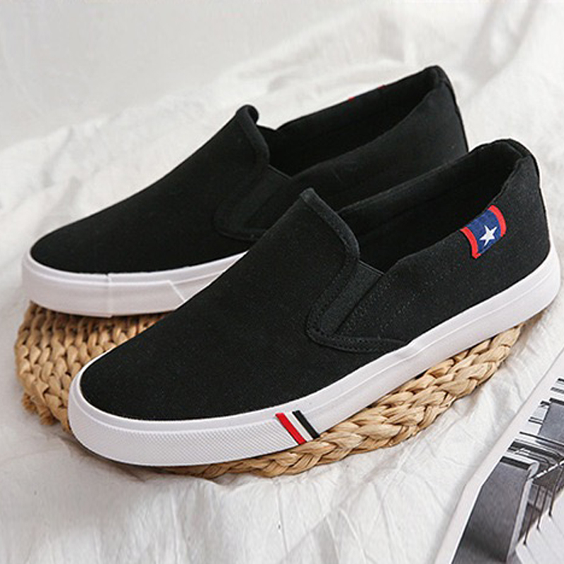 Jual Keeping Sepatu Slip On Pria Sepatu Hitam Cowok Kanvas Sneakers Slop Wakai Casual Spatu ...