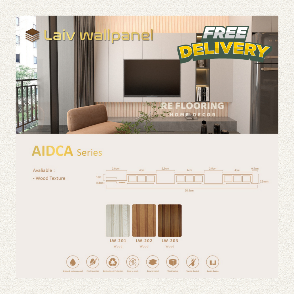 Jual Wallpanel LAIV Aidca Series - Wall Panel WPC Kisi Kisi | Shopee ...