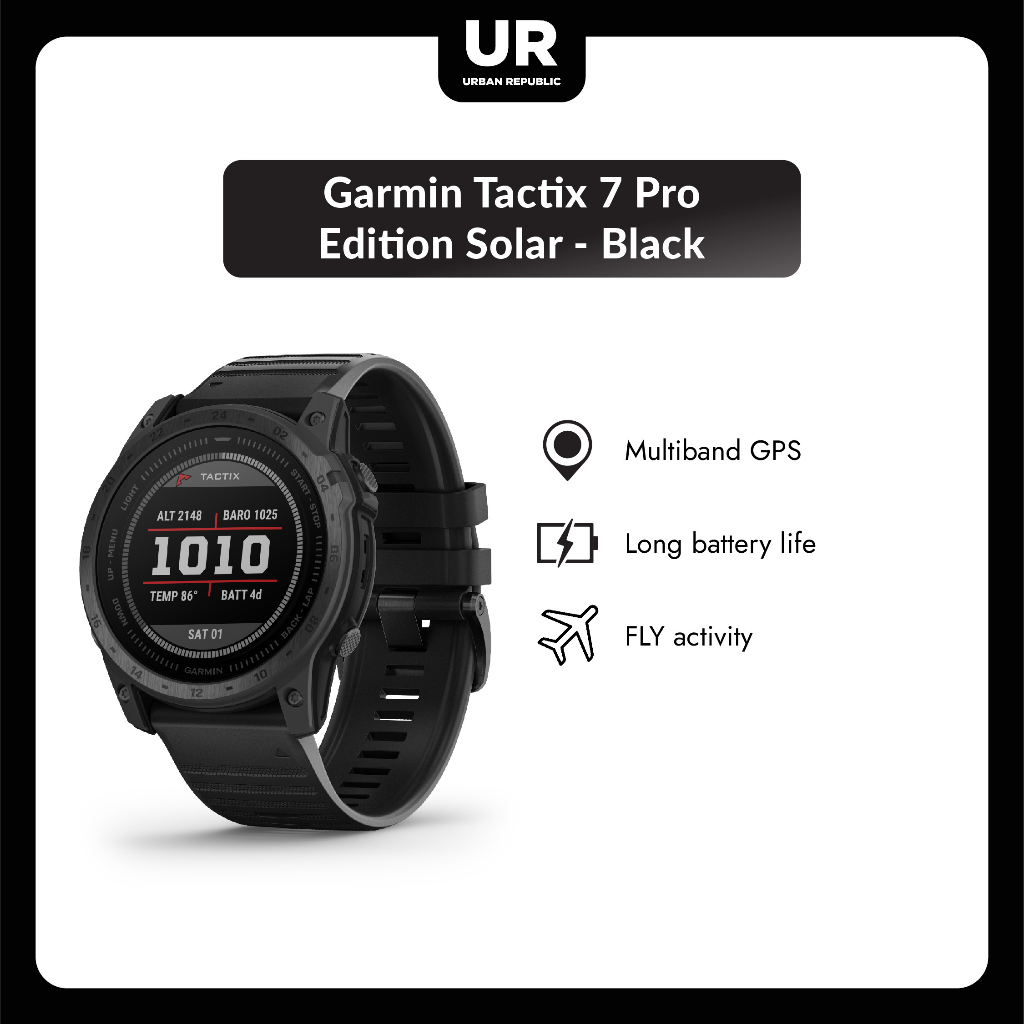 Jual Garmin Tactix 7 Pro Edition Solar - Black | Shopee Indonesia