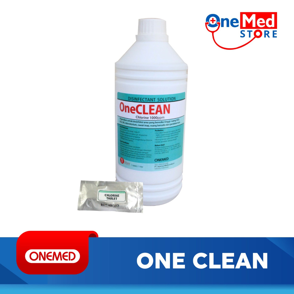 Jual One Clean + Chlorine Tablet 1Liter OneMed OT | Shopee Indonesia