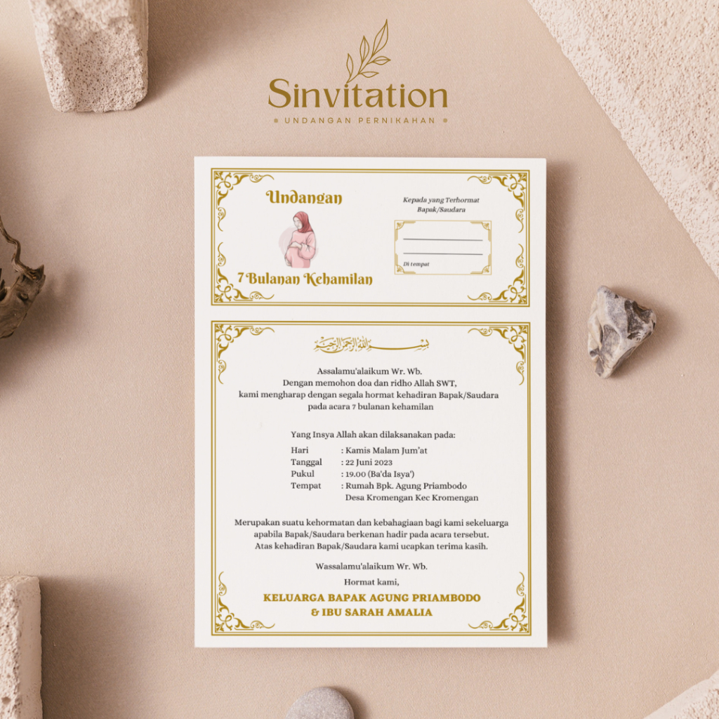Jual Cetak Undangan 4/7 Bulanan Kehamilan, Undangan Tasyakuran ...