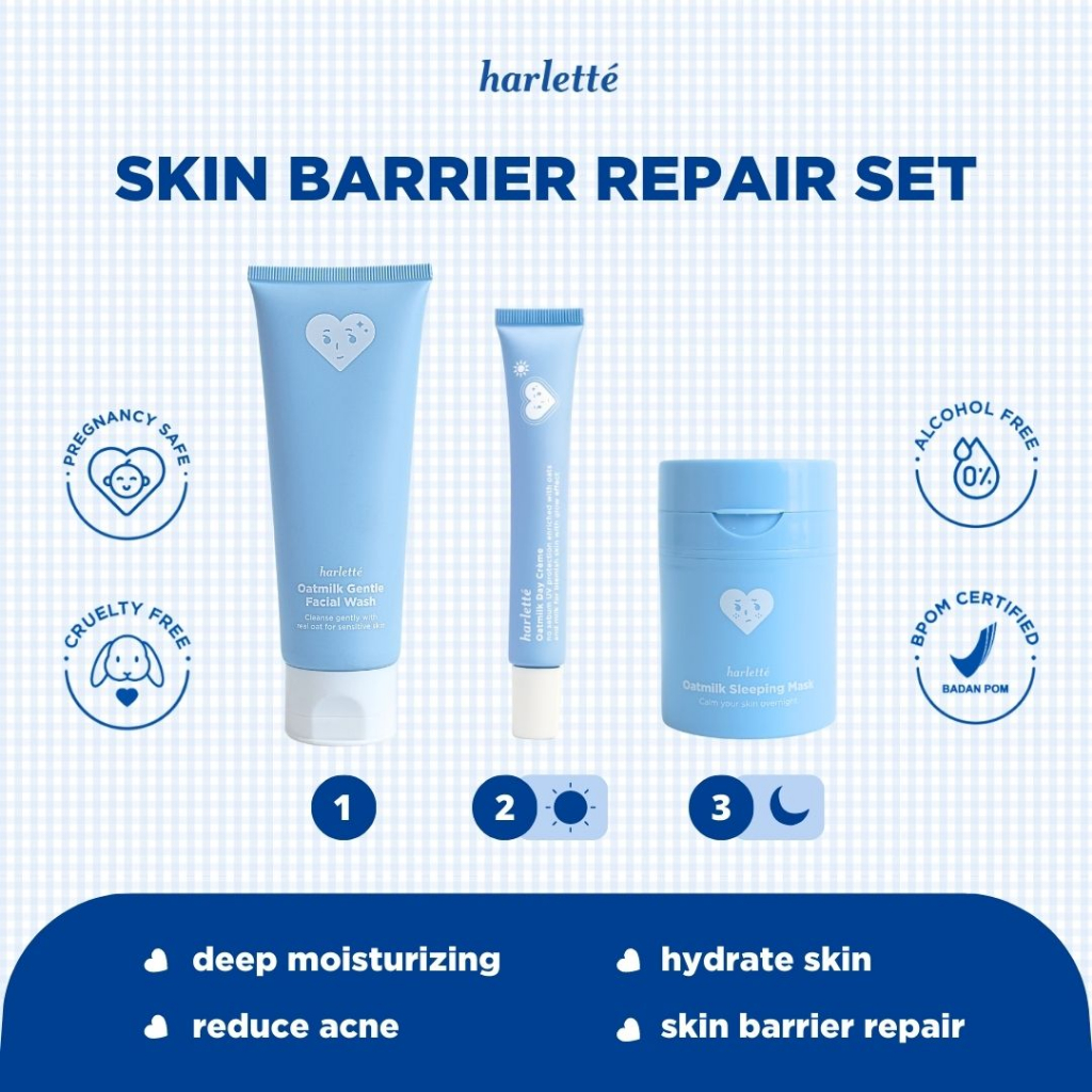 Jual Harlette Oatmilk Bundle | Untuk Kulit Oily, Kombinasi, dan Acne ...