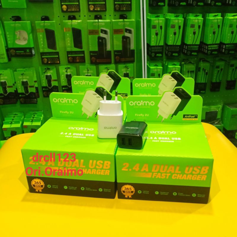 Jual Oraimo Firefly 2U OCW E67D Kepala Charger Dual USB 2.4A 5V Fast ...