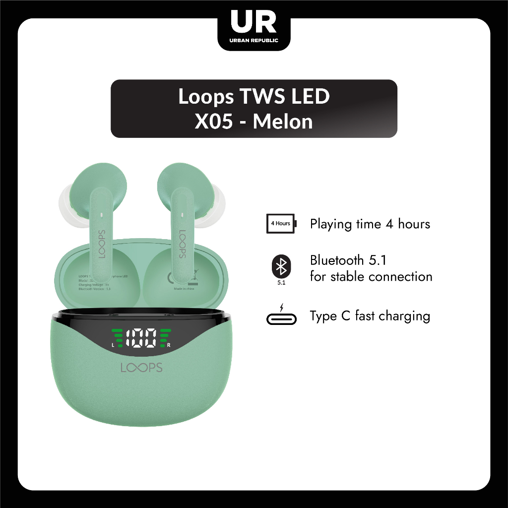 Jual Loops TWS LED X05 - Melon | Shopee Indonesia