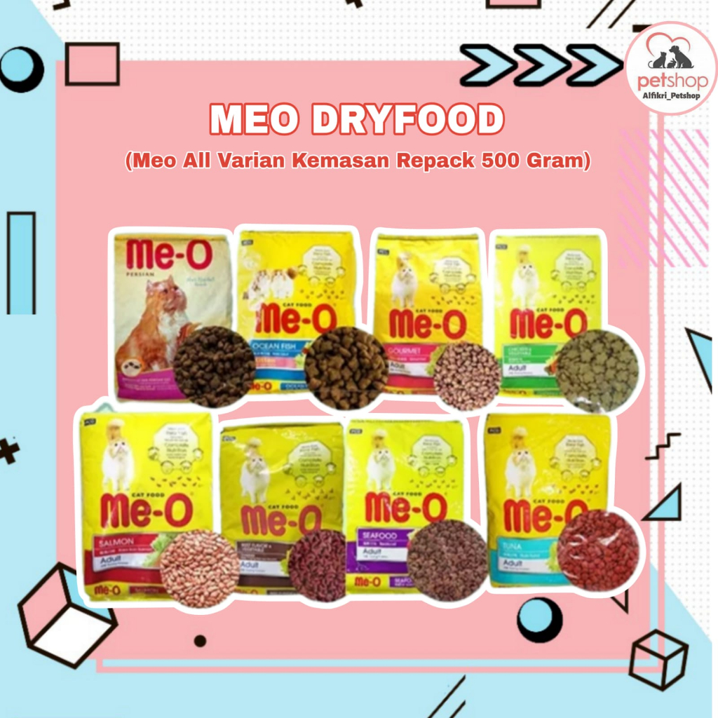 Jual Makanan Kucing Meo All Variant Repack 500gr - Makanan Kering Meo ...