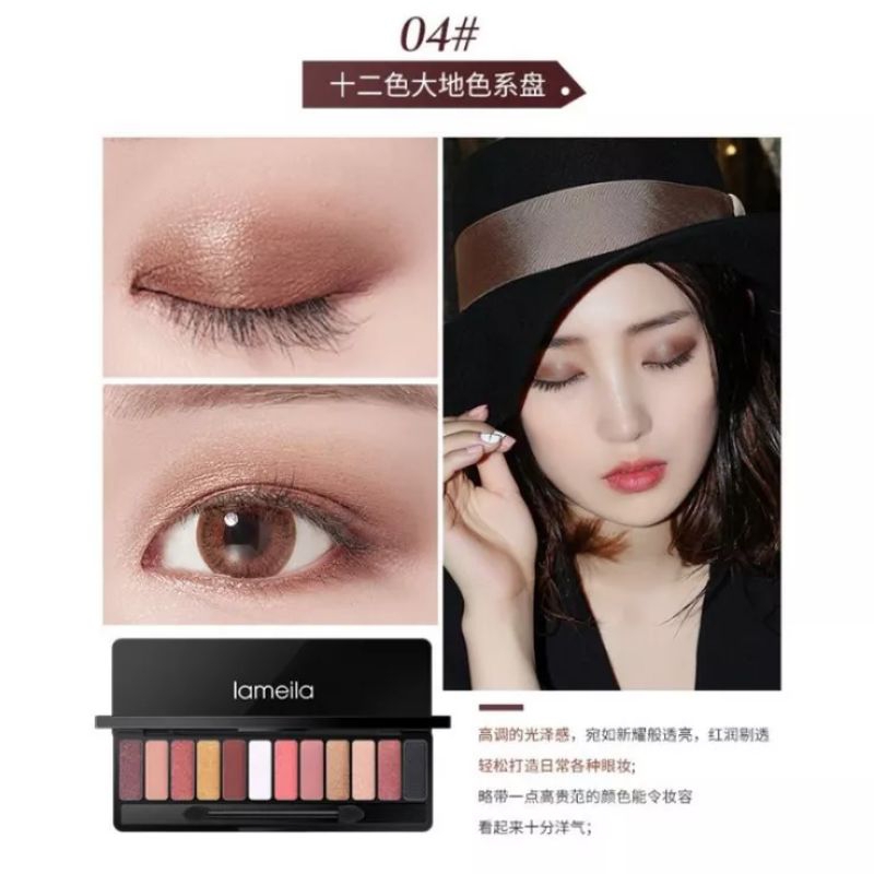 Jual Lameila Eyeshadow Korea Matte and Glitter 9 , 10, 12 Warna Eyeshadow Palette Nude Color ...