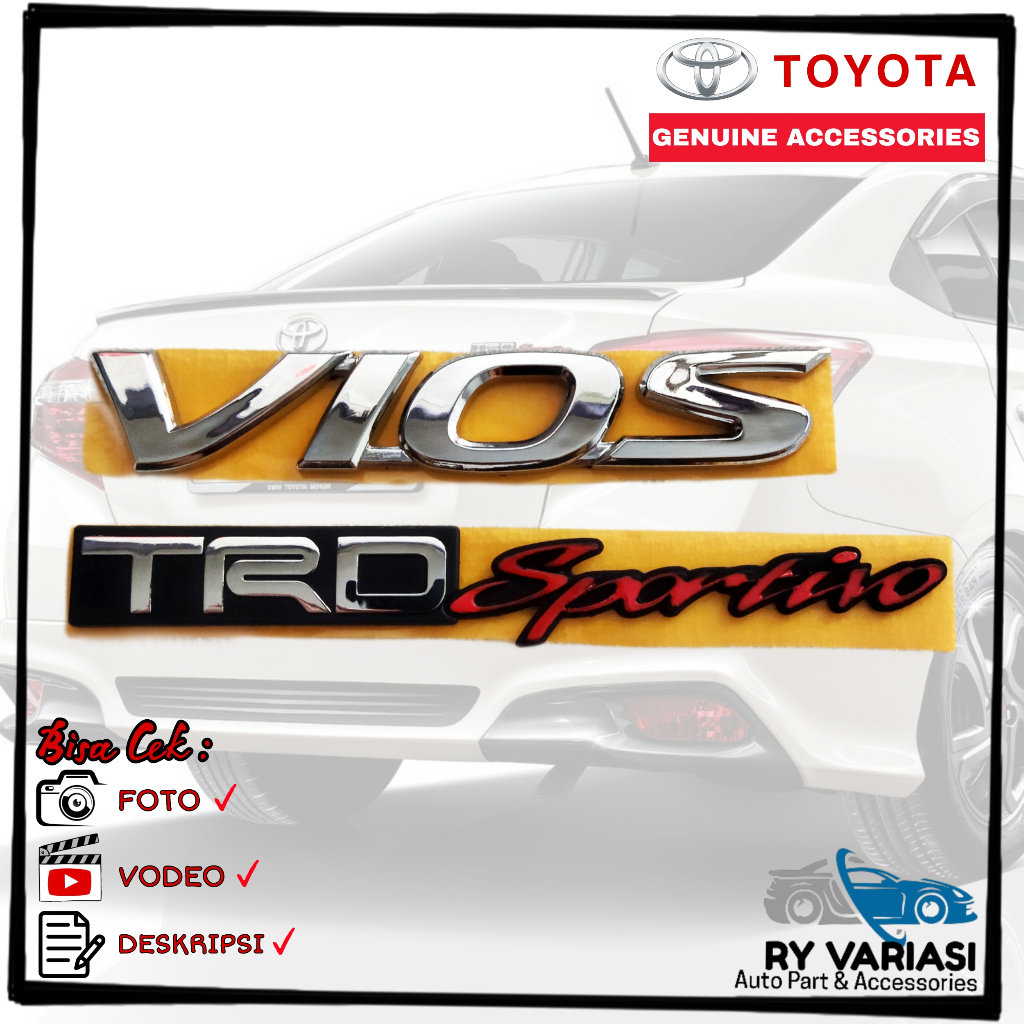 Jual Emblem Vios Original/ Toyota VIOS TRD Sportivo/ Emblem Bagasi VIOS ...