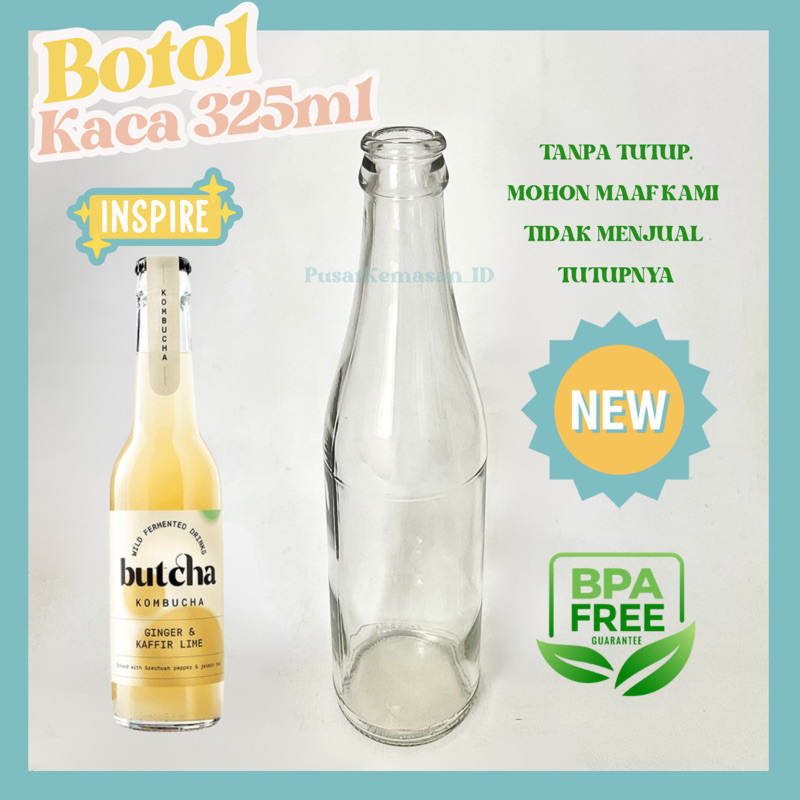 Jual BOTOL KACA BELING 325ML KOMBUCHA LIMUN SAOS NON CARBONATED NON ...