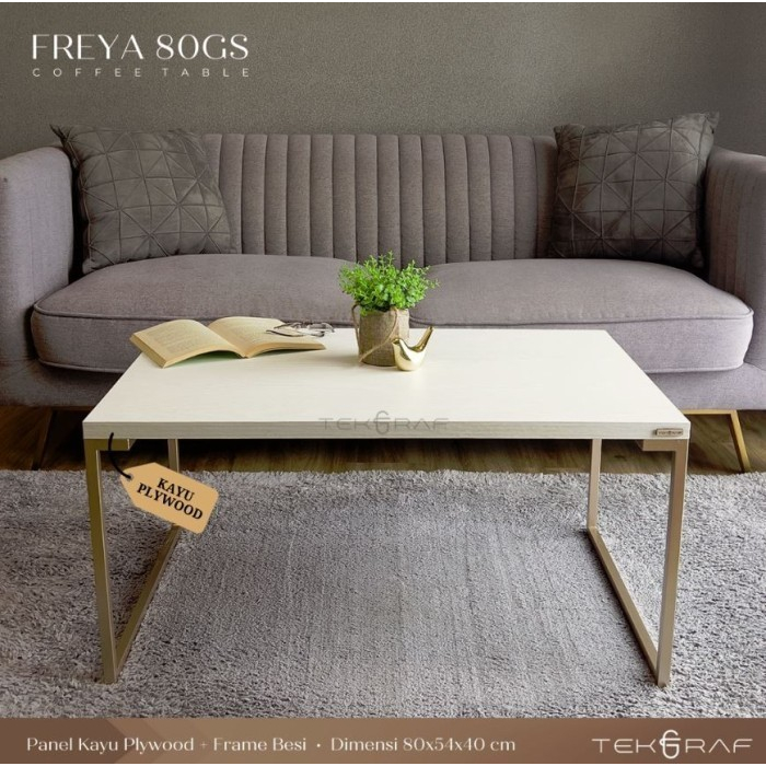 Jual meja Freya 80 GS Meja Tamu Coffee Table Kayu Kaki Besi - Meja Tamu | Shopee Indonesia