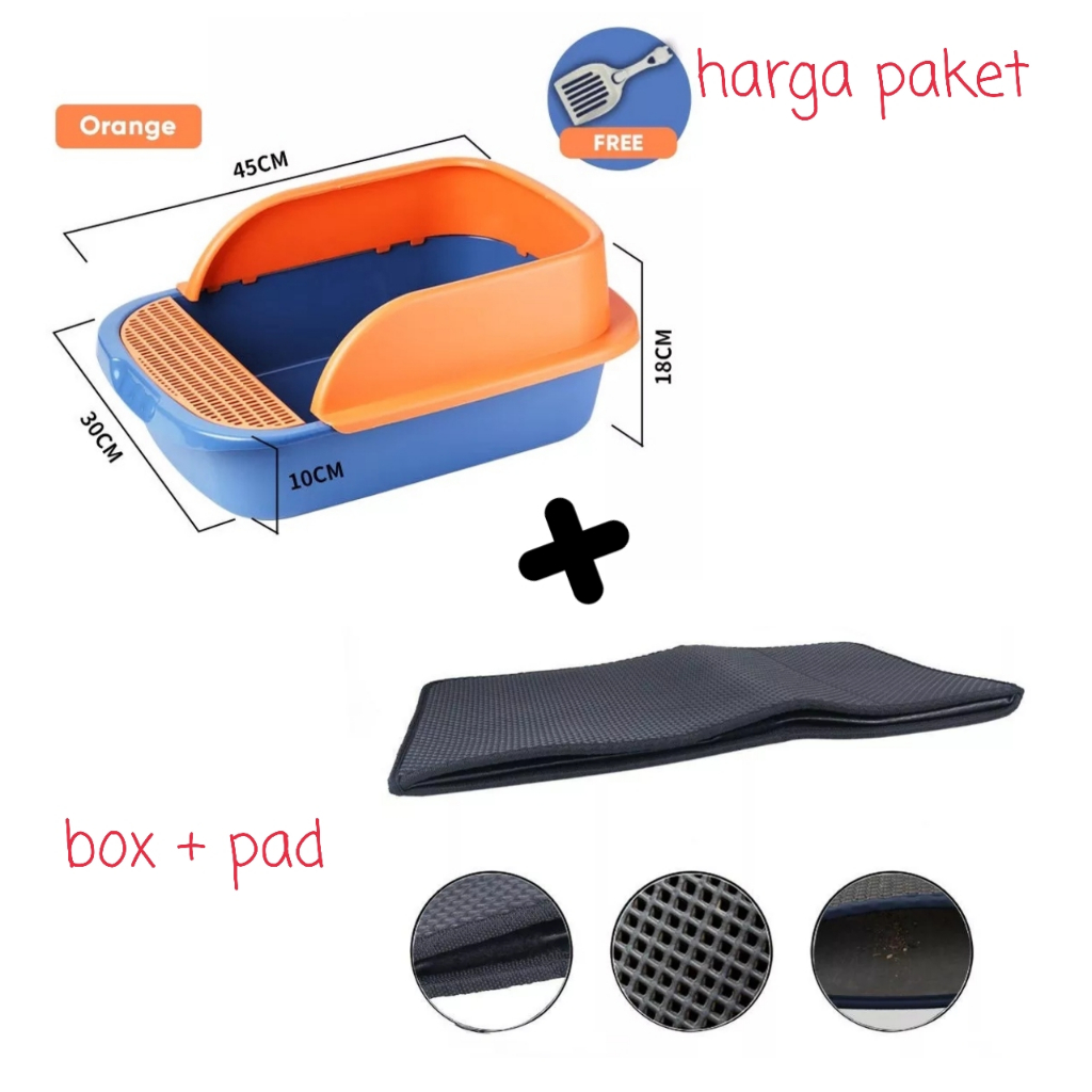 Jual CHOBEST Cat Litter Box + LItter Pad Harga Paket 2in1 Tempat Pasir Kucing Dan Alas Pasir ...