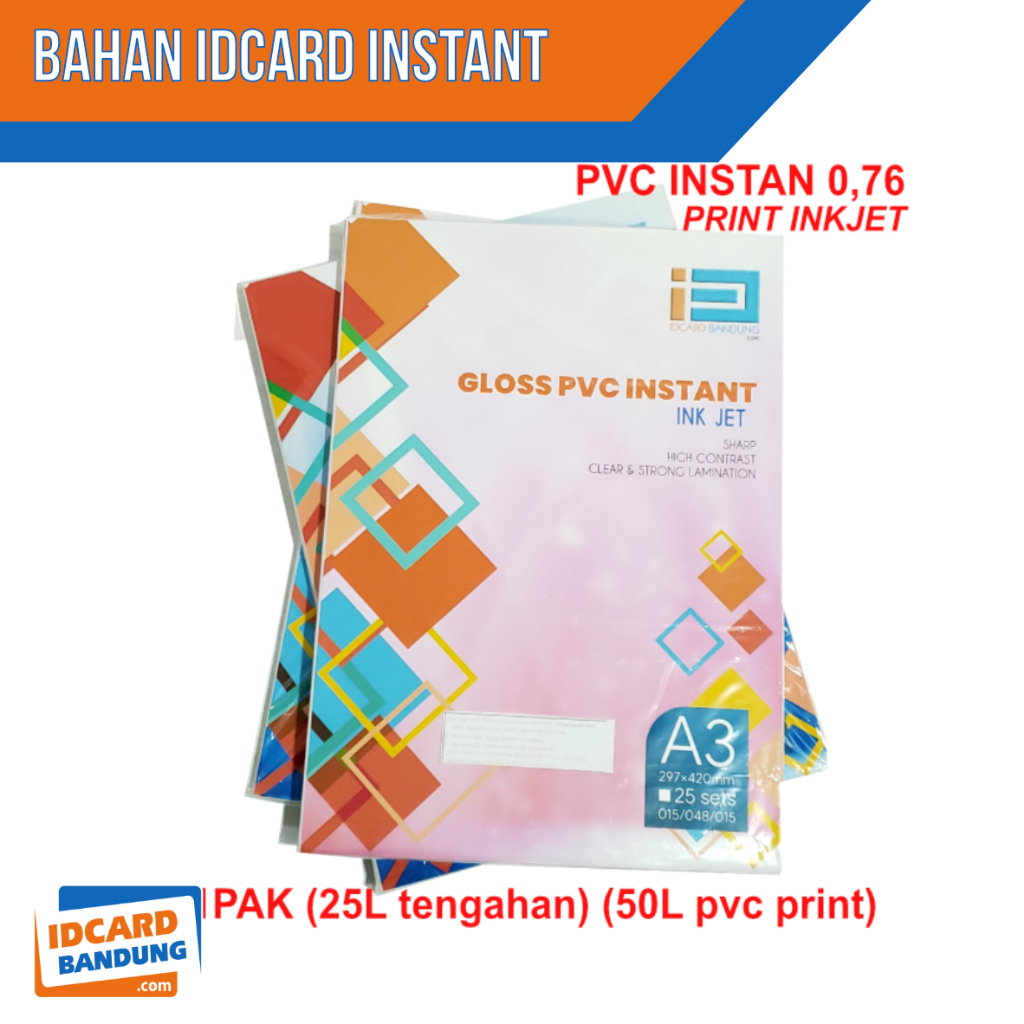 Jual bahan id card instan ukuran A3 print inkjet dan laser, idcard ...