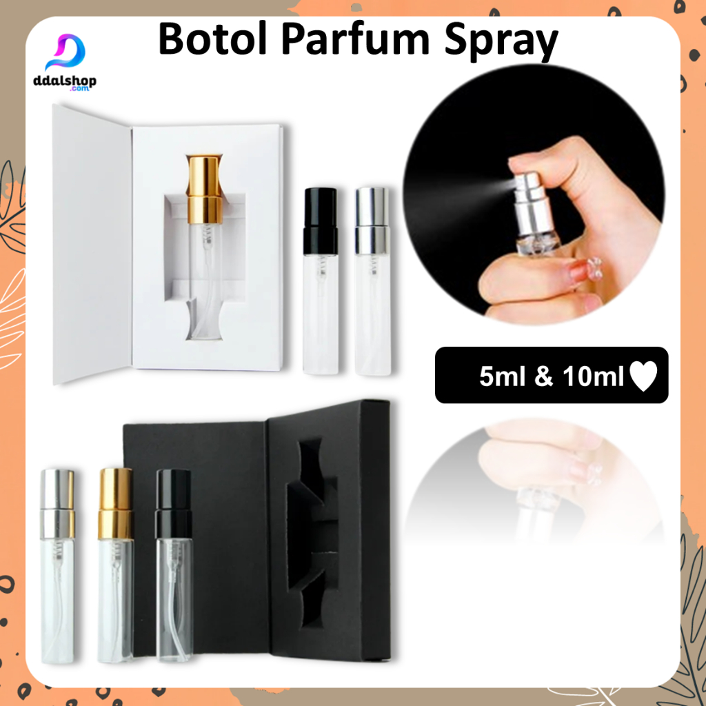 Jual Botol Parfum Kosong Travel Mini Refill Spray 5ml 10ml dengan kotak ...