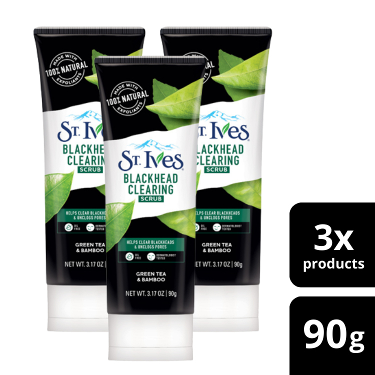 Jual St. Ives Face Scrub Blackhead Clearing Green Tea 90gr - Triplepack ...