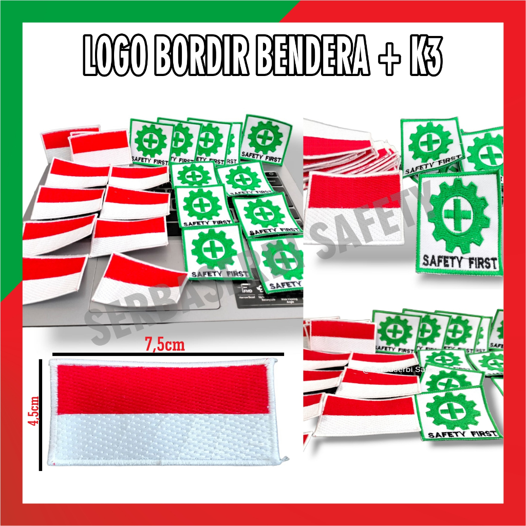 Jual Logo Emblem Bet Bendera Merah Putih Logo Safety First Logo Baju ...