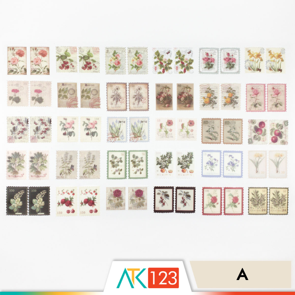 Jual Stiker Estetik Klasik Prangko / Perangko / Alam / Bunga / Postage ...