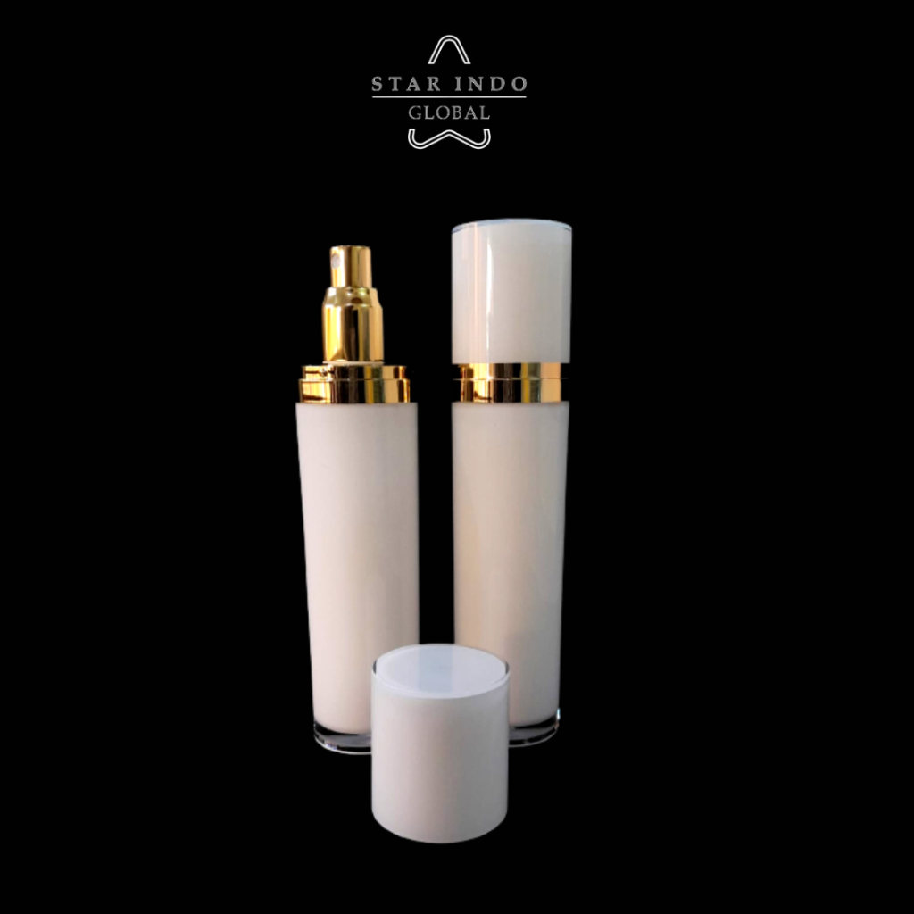 Jual LUXURY SERIES Botol Skincare Botol Pump & Spray Putih Solid Gold ...