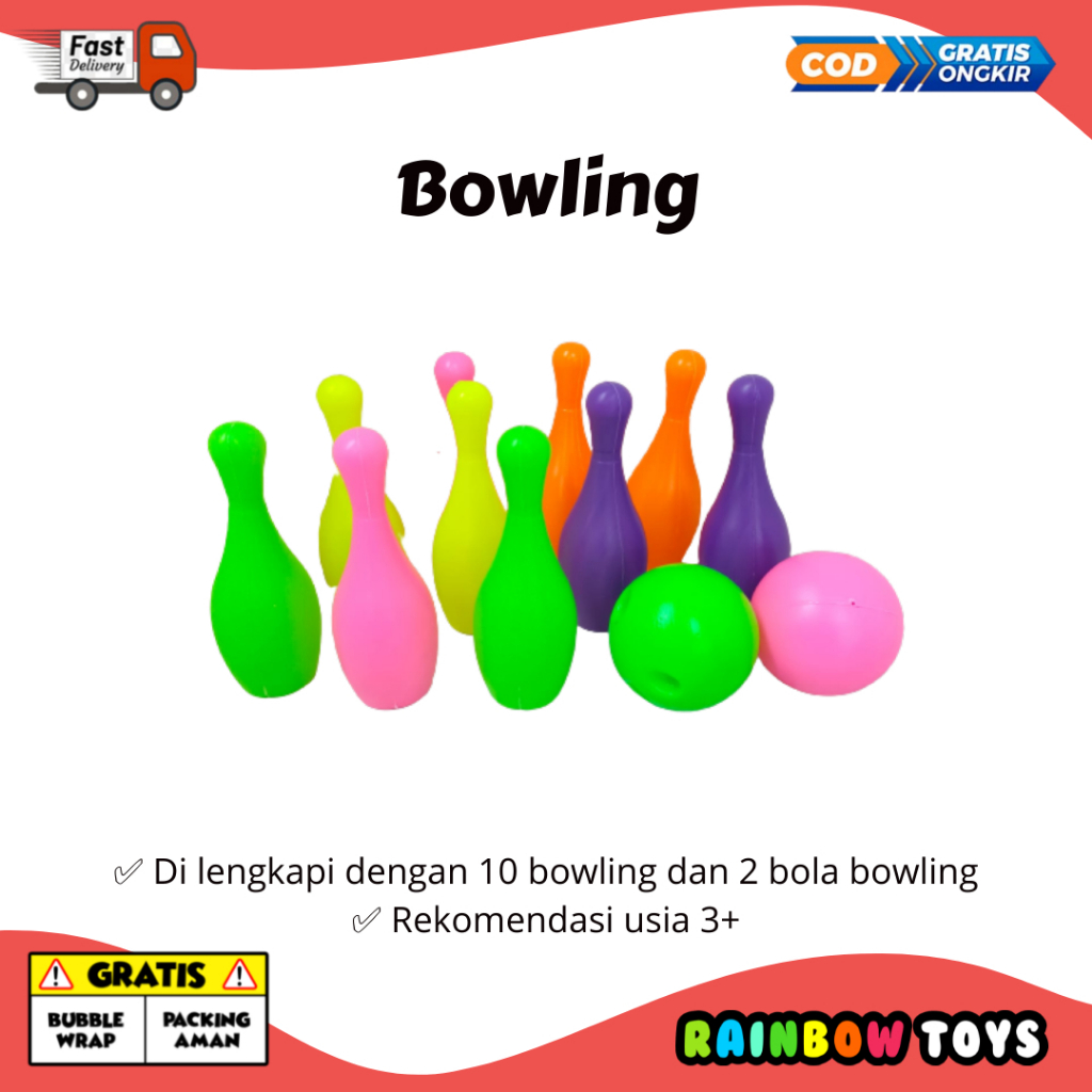 Jual Bowling Plastik Set Mainan Olahraga Anak Lempar Bola Boling ...