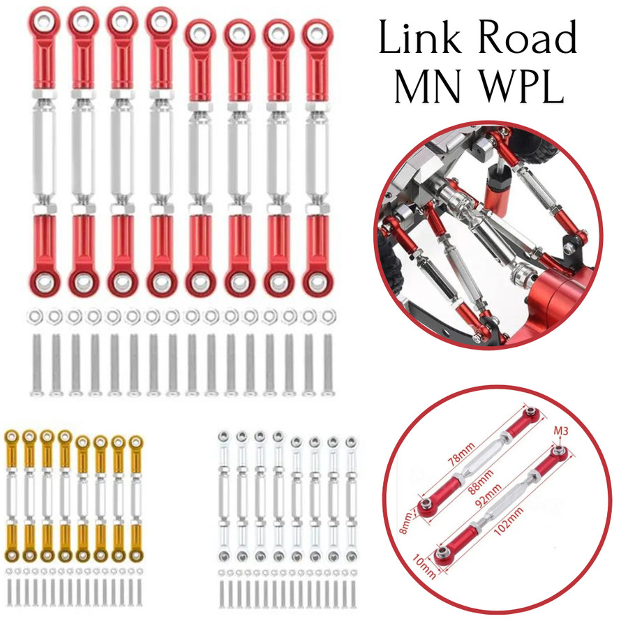 Jual Part RC Upgrade Metal Chassis Link Rod Arm Susspension MN WPL ...