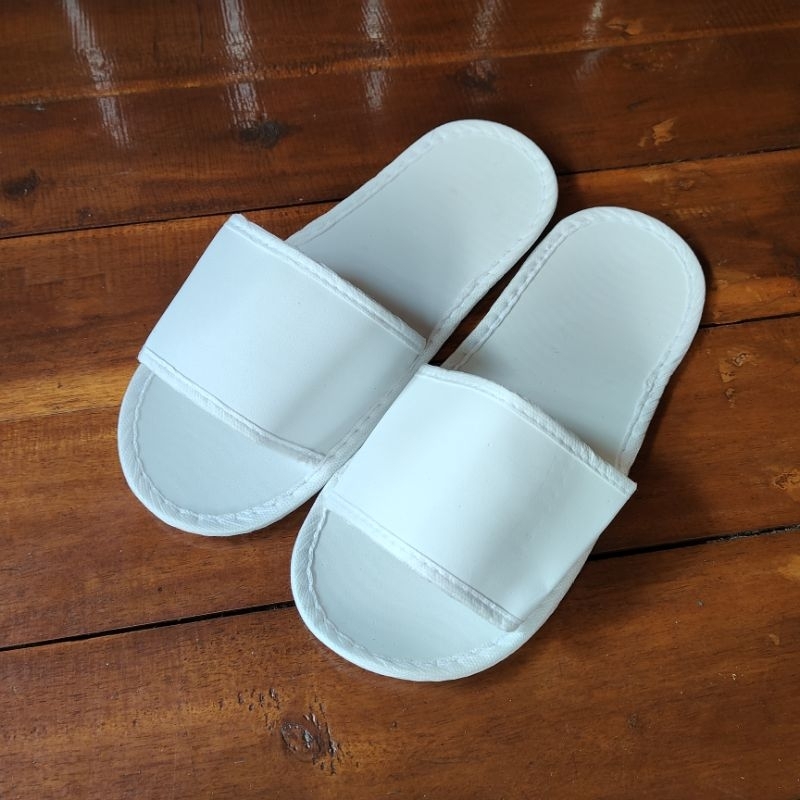 Jual Slipper Sandal Hotel Sandal Rumah Putih Polos 3 mm | Shopee Indonesia