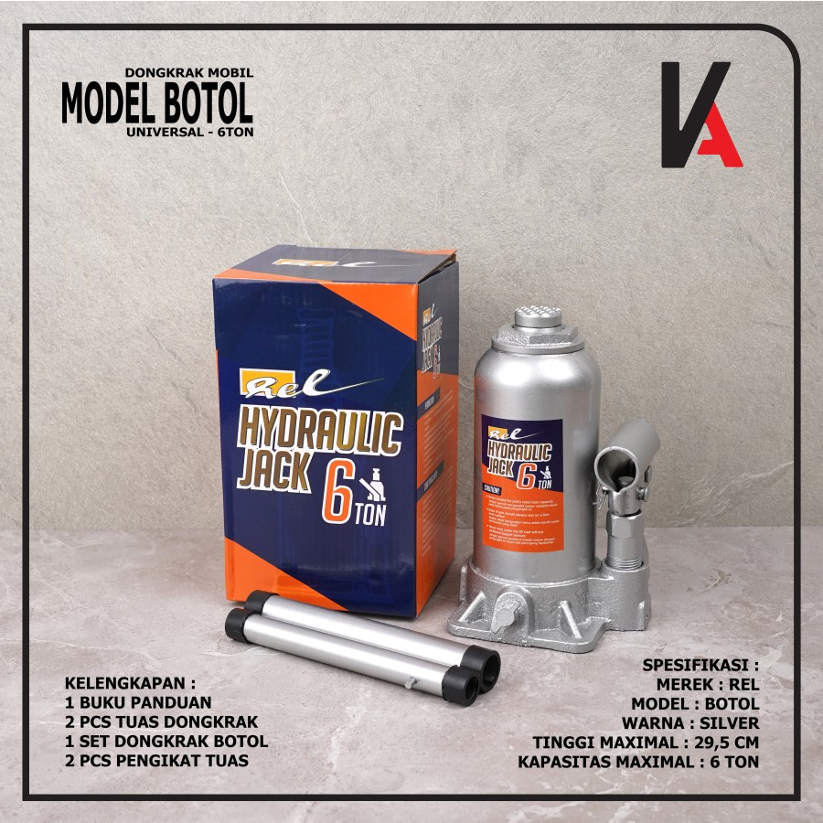 Jual Dongkrak Mobil Model Botol REL Hidrolik / Hydraulic Jack 6 Ton ...