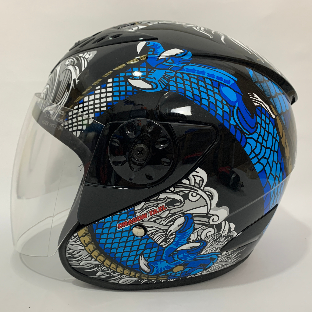 Jual Helm Vision Naga Biru Hitam Glossy - Helmet SNI Dewasa BXP ...