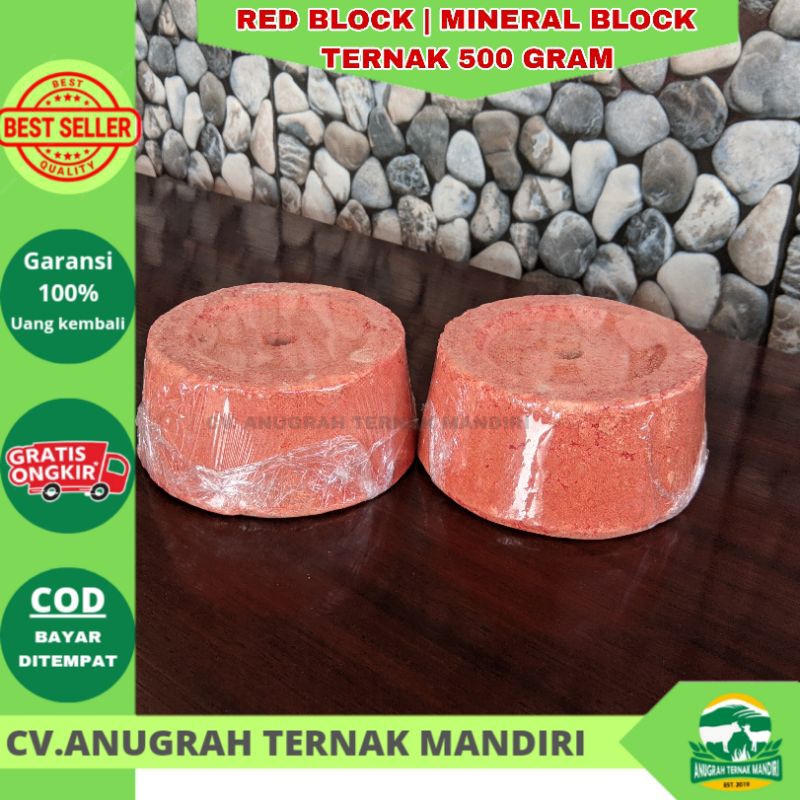Jual RED MINERAL BLOCK | MINERAL BLOCK TERNAK 500 GRAM | MINERAL BLOCK ...