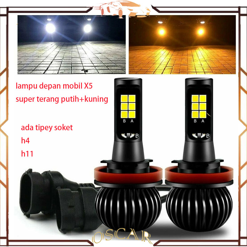 Jual 2x Lampu Kabut Mobil 2 Warna LED H4 H8 H9 H11 Putih + Kuning | Shopee Indonesia