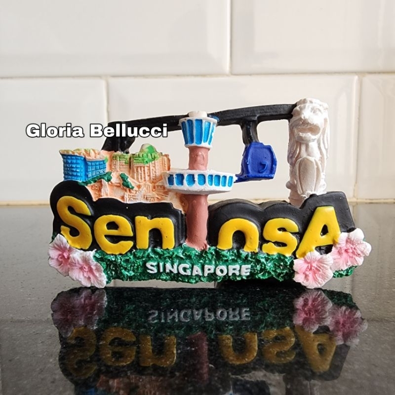 Jual souvenir oleh oleh tempelan magnet kulkas sentosa negara singapore ...