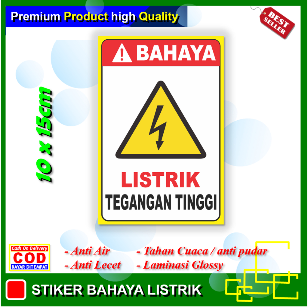Jual Stiker awas bahaya sticker listrik tegangan tinggi | Shopee Indonesia