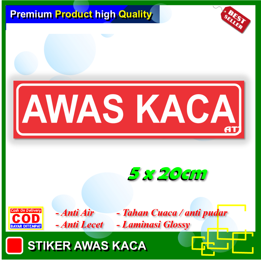 Jual Stiker awas kaca sticker hindari ada kaca tabrak terbentur kaca ...
