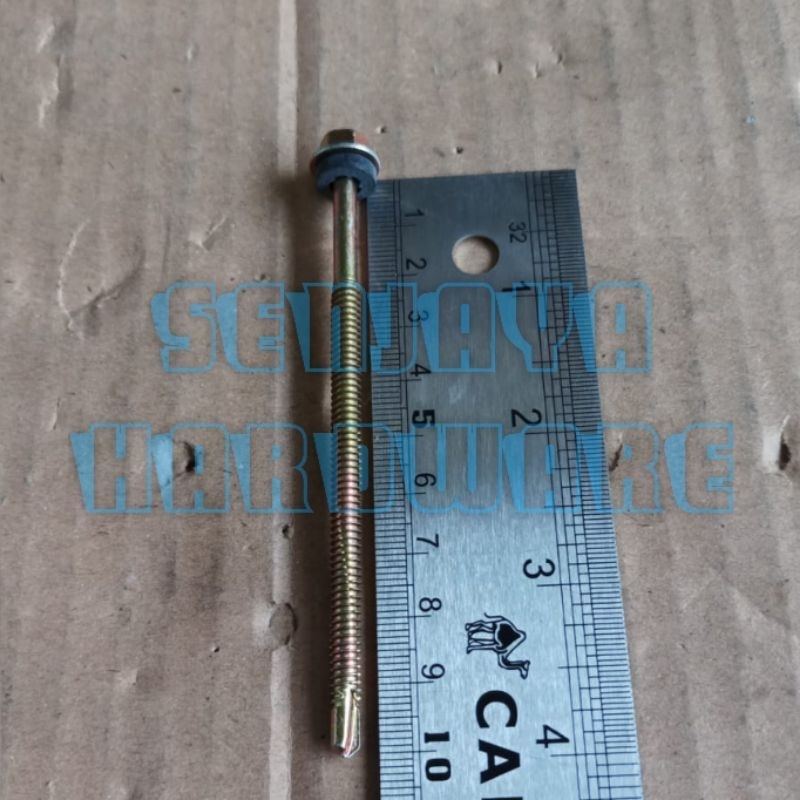 Jual Sekrup skrup roofing kuning baut atap baja ringan 12x 100 ( 10 cm ...