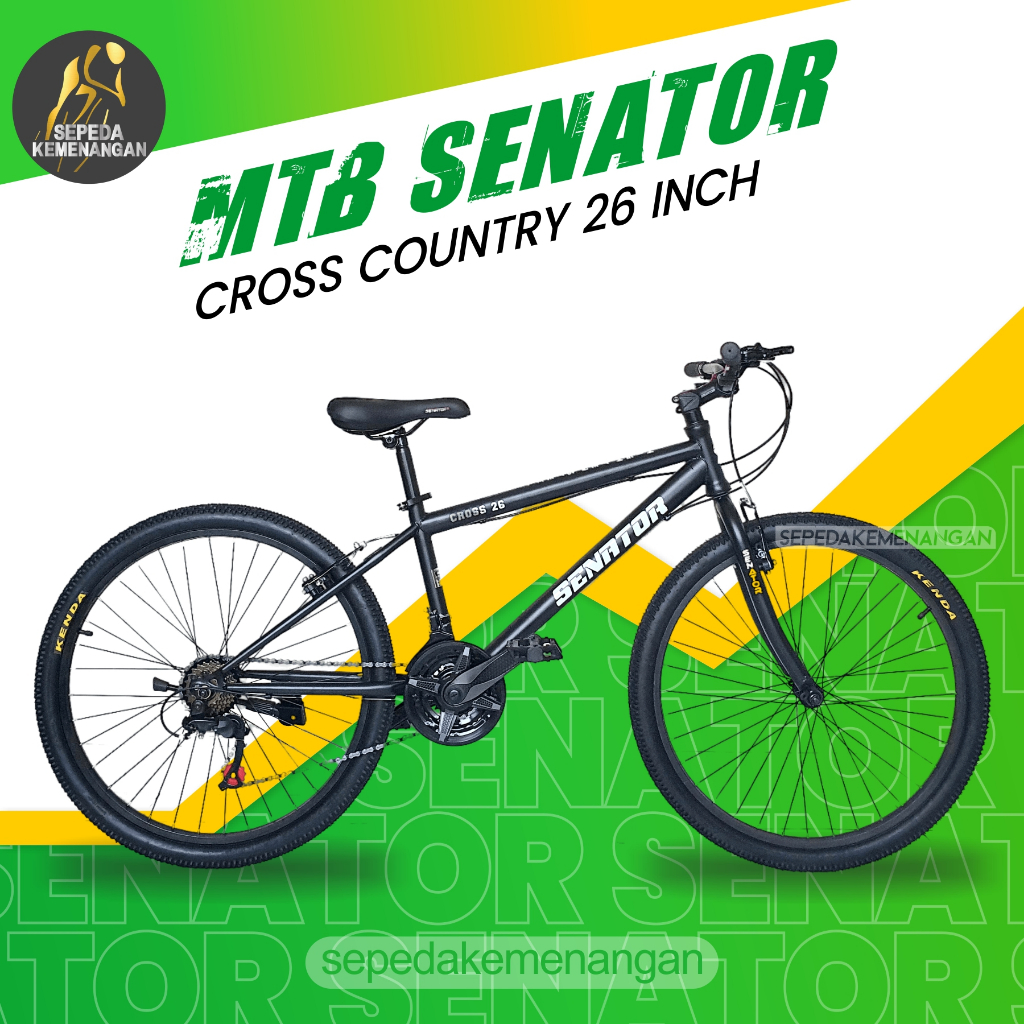 Jual SEPEDA GUNUNG MTB SENATOR CROSS COUNTRY DISC BRAKE 3 X 7 SPEED UKURAN 24 INCH / 26 INCH ...