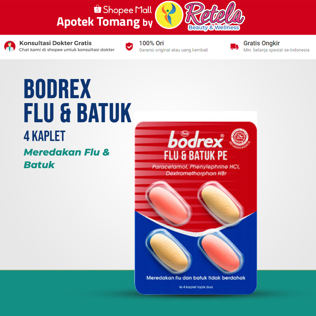 Jual Bodrex Flu&Batuk 4 Kaplet | Shopee Indonesia